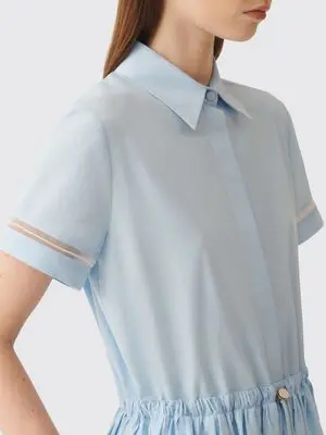 Fabiana Filippi Cotton Midi Shirtdress - Gnawed Blue
