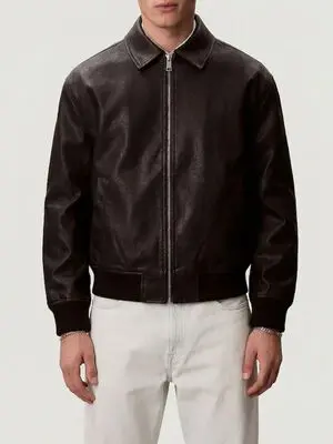 Calvin Klein Faux Leather Bomber Jacket