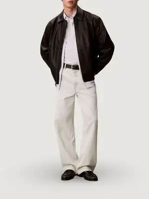 Calvin Klein Faux Leather Bomber Jacket