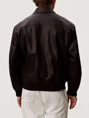 Calvin Klein Faux Leather Bomber Jacket