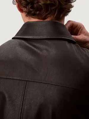Calvin Klein Faux Leather Bomber Jacket