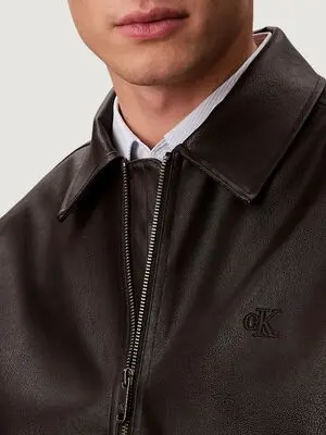 Calvin Klein Faux Leather Bomber Jacket