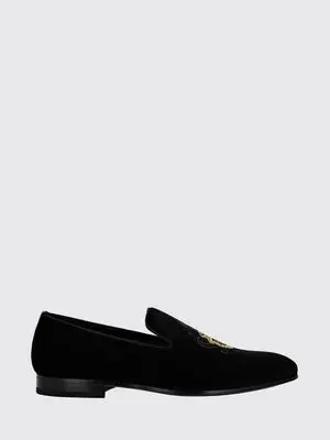 BILLIONAIRE Embroidered Logo Velvet Evening Loafers