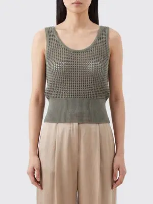 Brunello Cucinelli Sleeveless Openwork-knit Cotton Top With U-neck - Mint