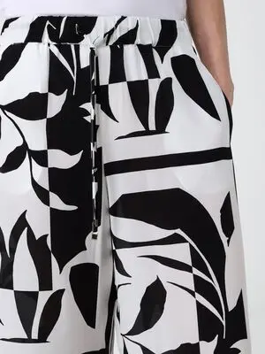 Max Mara Palazzo Pants Printed Silk Wide Leg - Multicolor