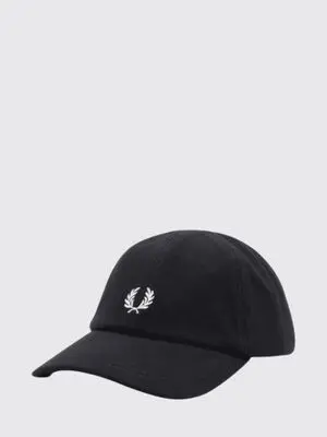 Fred Perry Cotton Canvas Baseball Cap With Embroidered Logo - Black