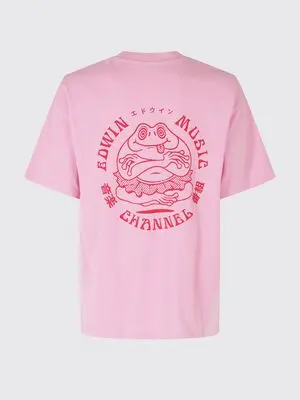 Edwin Printed Cotton T-shirt - Fuchsia
