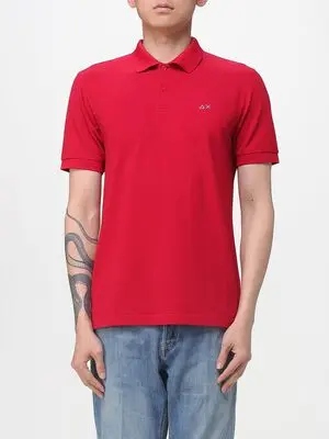 SUN 68 Cotton Logo Polo Shirt - Red