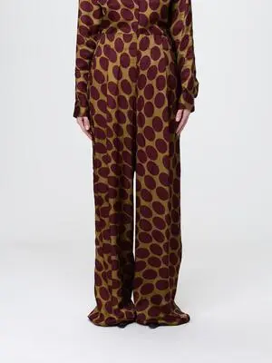 Dries Van Noten Printed Viscose Palazzo Trousers - Camel