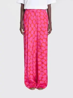Dries Van Noten Printed Viscose Palazzo Trousers - Fuchsia