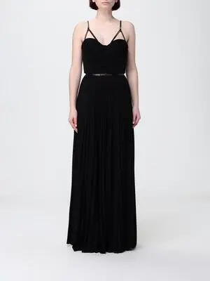 Elisabetta Franchi Maxi Pleated Dress - Black