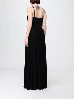 Elisabetta Franchi Maxi Pleated Dress - Black