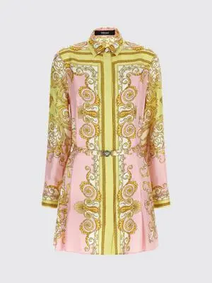 Versace Baroque Print Silk Chemisier Dress