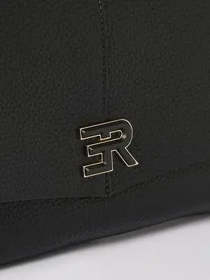 ERMANNO FIRENZE Grained Synthetic Leather Bag - Black