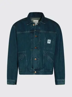 Maison Kitsuné Cotton Denim Jacket With Applied Logo