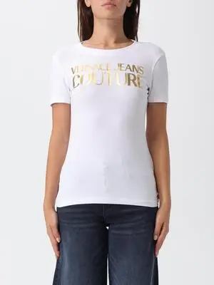 Versace T-shirt With Gold Logo - White