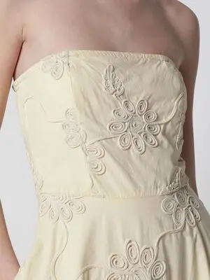 ROTATE BY BIRGER CHRISTENSEN Embroidered Crêpe Midi Dress - Yellow