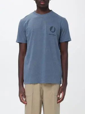 MURPHY&NYE Crew-neck Cotton T-shirt With Contrast Back Logo - Blue