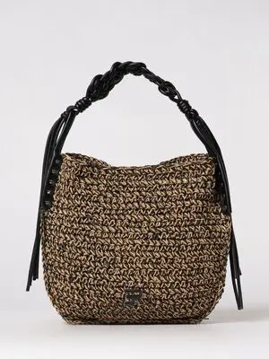 ERMANNO FIRENZE Raffia Anika Bag - Black