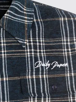 DAILY PAPER Check-pattern Cotton-blend Shirt With A French Collar