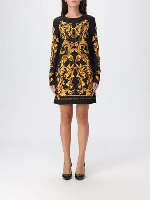 Versace Barocco Print Long Sleeve Dress