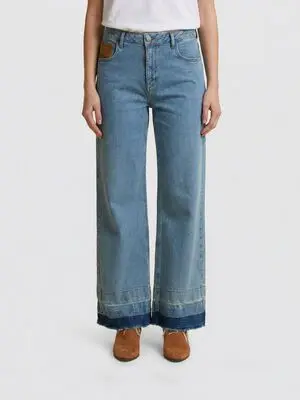 LA MARTINA Wide Leg Jeans In Stretch Denim - Indigo