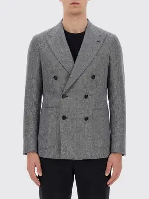 Tagliatore Double-breasted Linen And Cotton Blazer - Blue