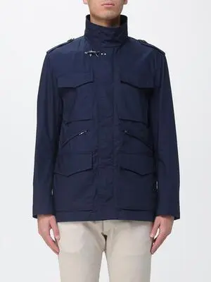 FAY Cotton Jacket With Hook - Blue