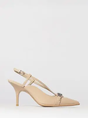 Pinko Patent Leather Slingback Pumps With Love Birds Logo - Pink