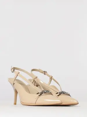 Pinko Patent Leather Slingback Pumps With Love Birds Logo - Pink