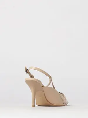 Pinko Patent Leather Slingback Pumps With Love Birds Logo - Pink