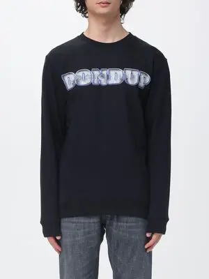 DONDUP Cotton Crew Neck Sweatshirt With Logo - Black