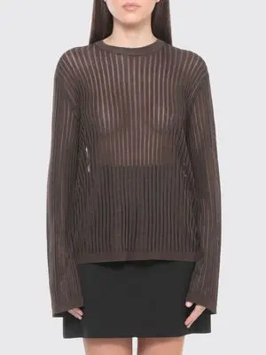 Loulou De Saison Ribbed Viscose Knit Top - Brown