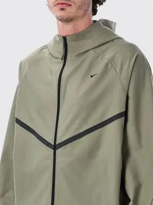 Nike Hooded Technical Fabric Windbreaker Jacket With Swoosh Logo