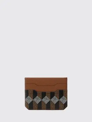 AU DEPART PARIS Printed Cotton And Leather Credit Card Holder