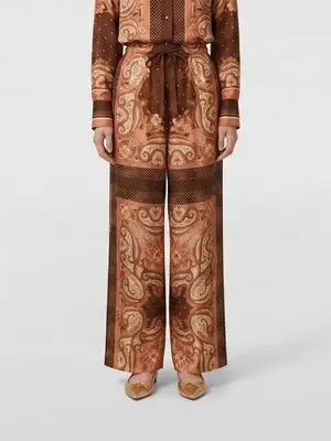 Zimmermann High-waisted Ethnic Print Silk Palazzo Pants - Multicolor