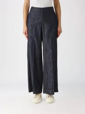 Max Mara Cotton And Linen Palazzo Trousers - Denim