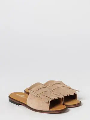 SEBAGO Suede Mules With Fringes - Camel