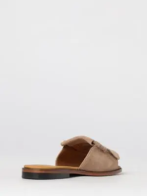 SEBAGO Suede Mules With Fringes - Camel