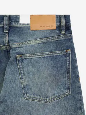 SUNFLOWER Five-pocket Distressed Denim Wide-leg Jeans
