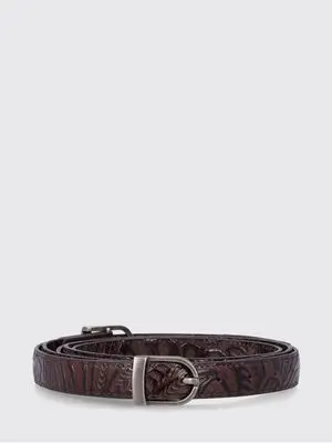 LOW CLASSIC Two Way Buckle Leather Belt - Brown