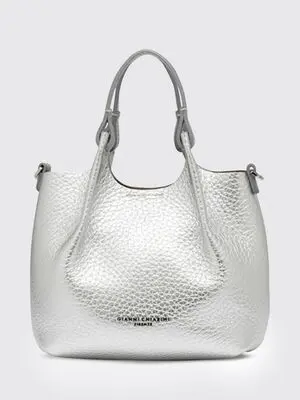 GIANNI CHIARINI Dua Hammered Leather Bag Silver
