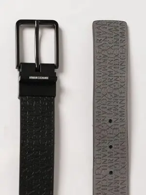 Armani Exchange Embossed Logo Leather Belt