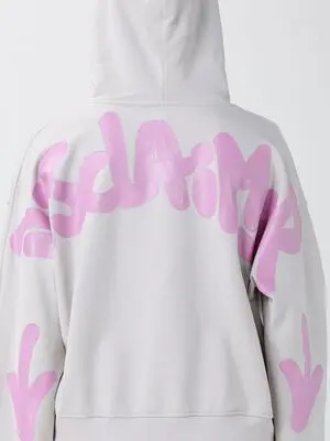 DISCLAIMER Cotton Hoodie With Printed Logo - Grey