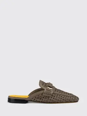 DOUCAL'S Braided Leather Mules - Mud