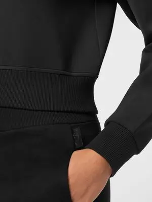 PLEIN SPORT Cropped Crewneck Sweatshirt In Jersey With Elasticated Cuffs