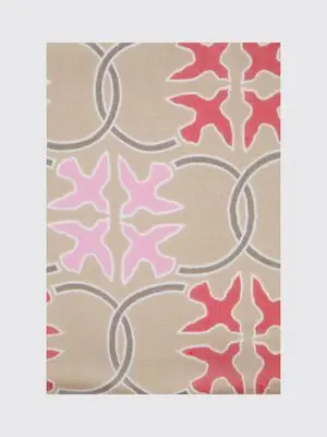 Pinko Modal Scarf With All-over Monogram Love Birds - Grey