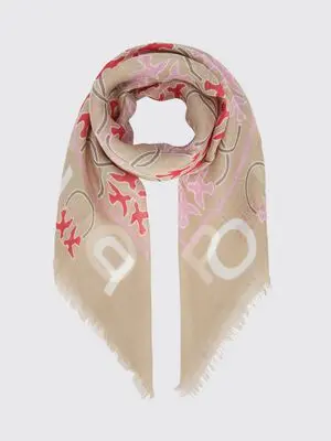 Pinko Modal Scarf With All-over Monogram Love Birds