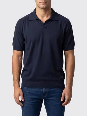 C.P. COMPANY V-neck Cotton Knit Polo Shirt