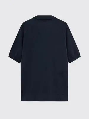 C.P. COMPANY V-neck Cotton Knit Polo Shirt